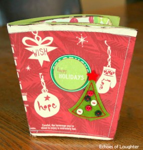 Recycled Starbucks Coffee Cup Christmas Scrapbook - Echoes of Laughter