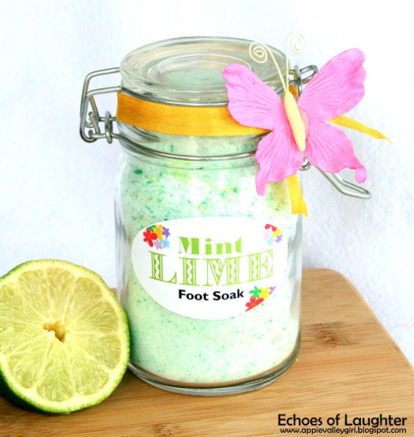 Mint Lime Foot Soak +Free Printable Tag - Echoes of Laughter