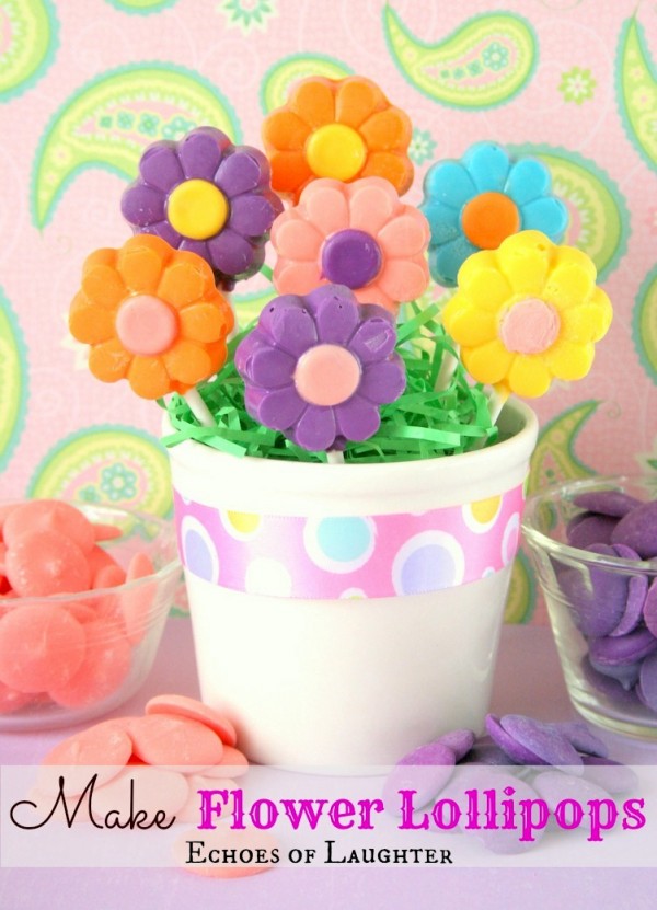 Make Flower Lollipops for Spring - Echoes of Laughter