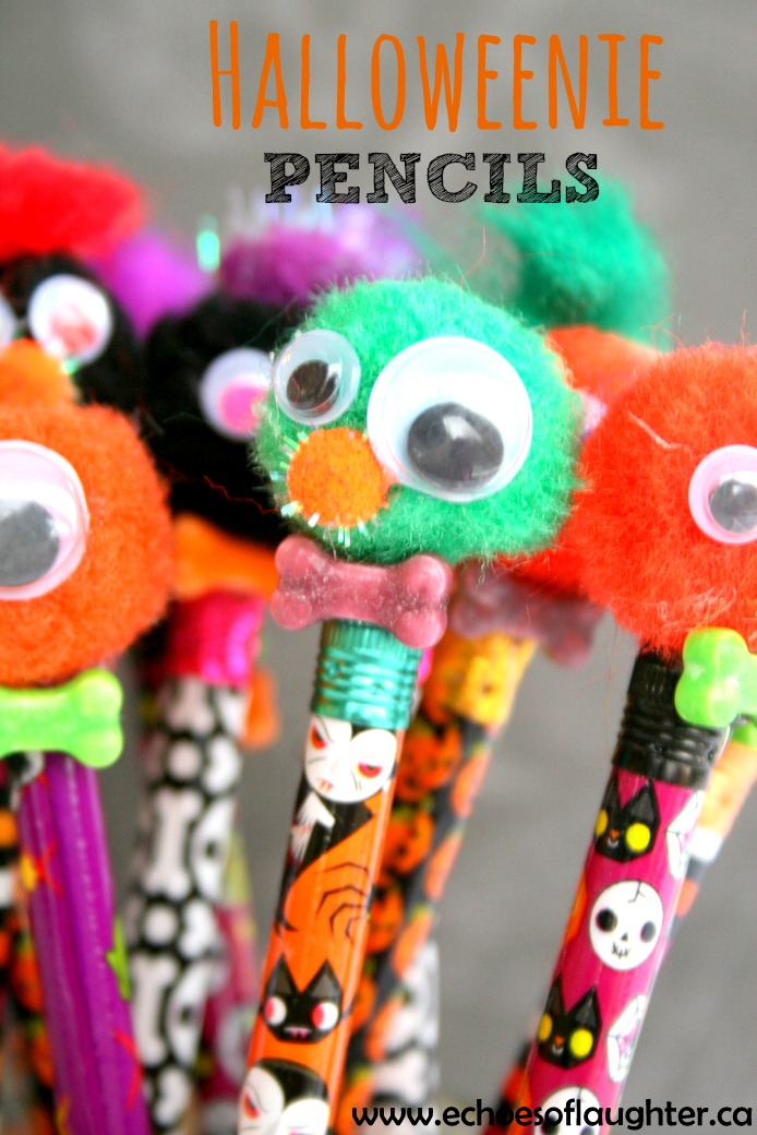 Monster Pencils For Halloween & Halloween Blog Hop - Echoes of Laughter